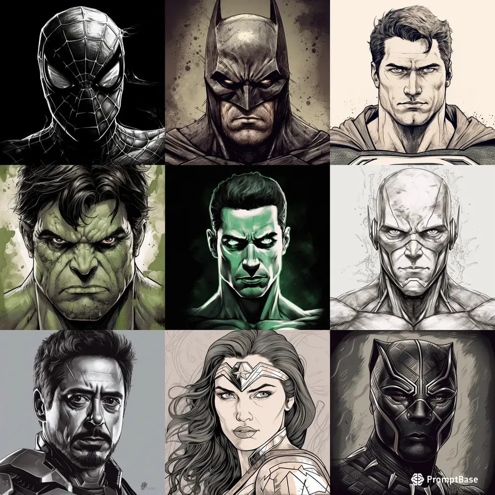Superhero Portraits Midjourney Prompt | PromptBase