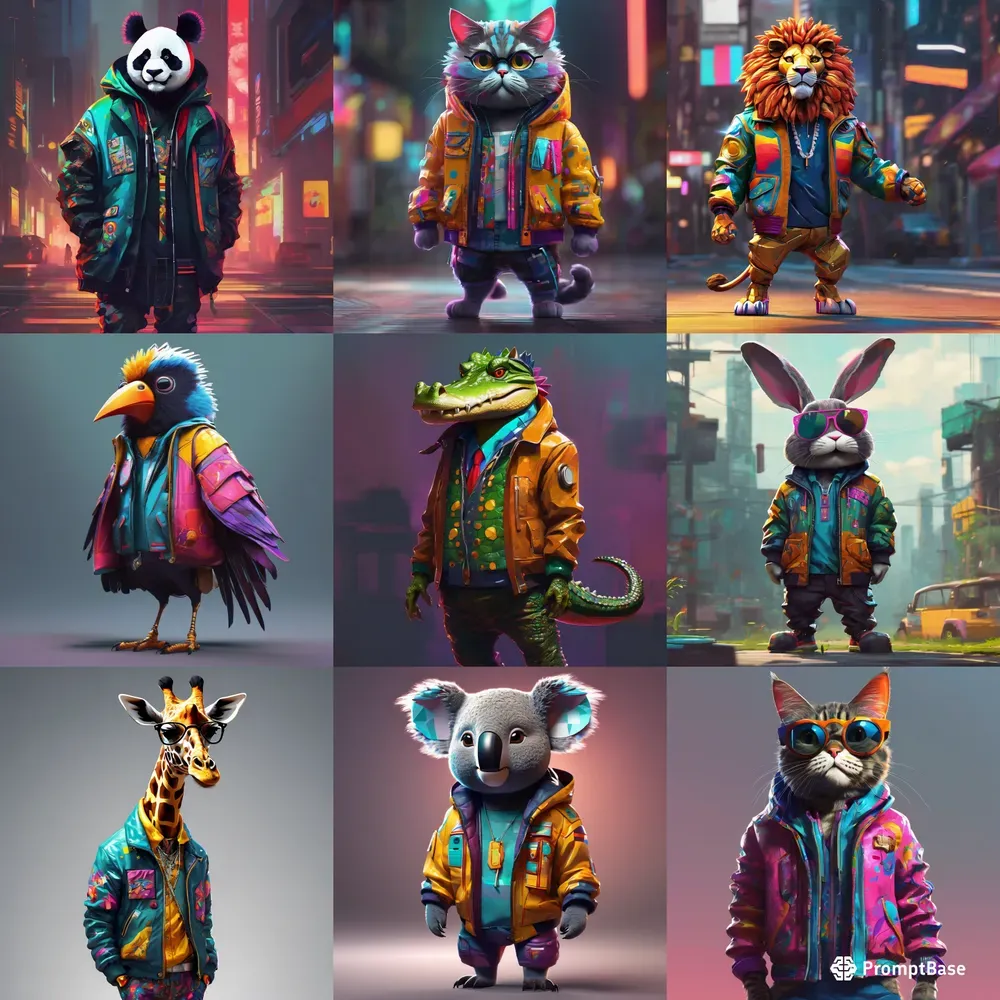 Funk Punky Animals Stable Diffusion Prompt | PromptBase