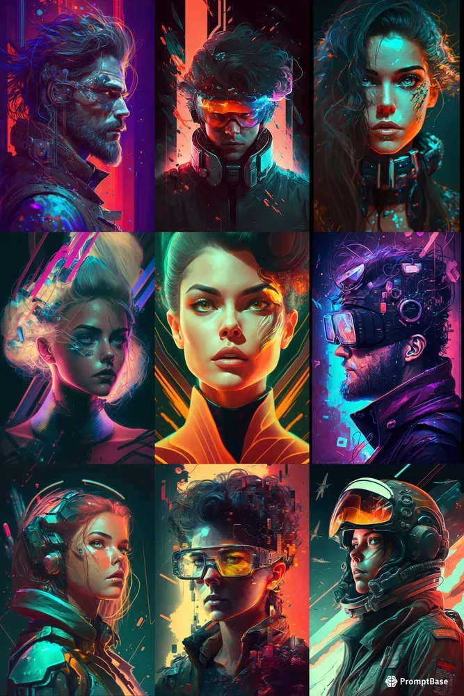 Retro-futuristic Sci-fi Portraits Midjourney Prompt | PromptBase