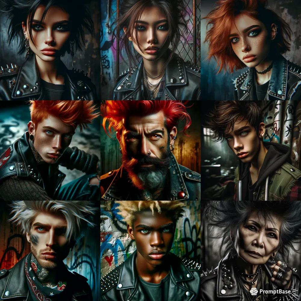 Punk Rock Portraits DALL·E Prompt | PromptBase