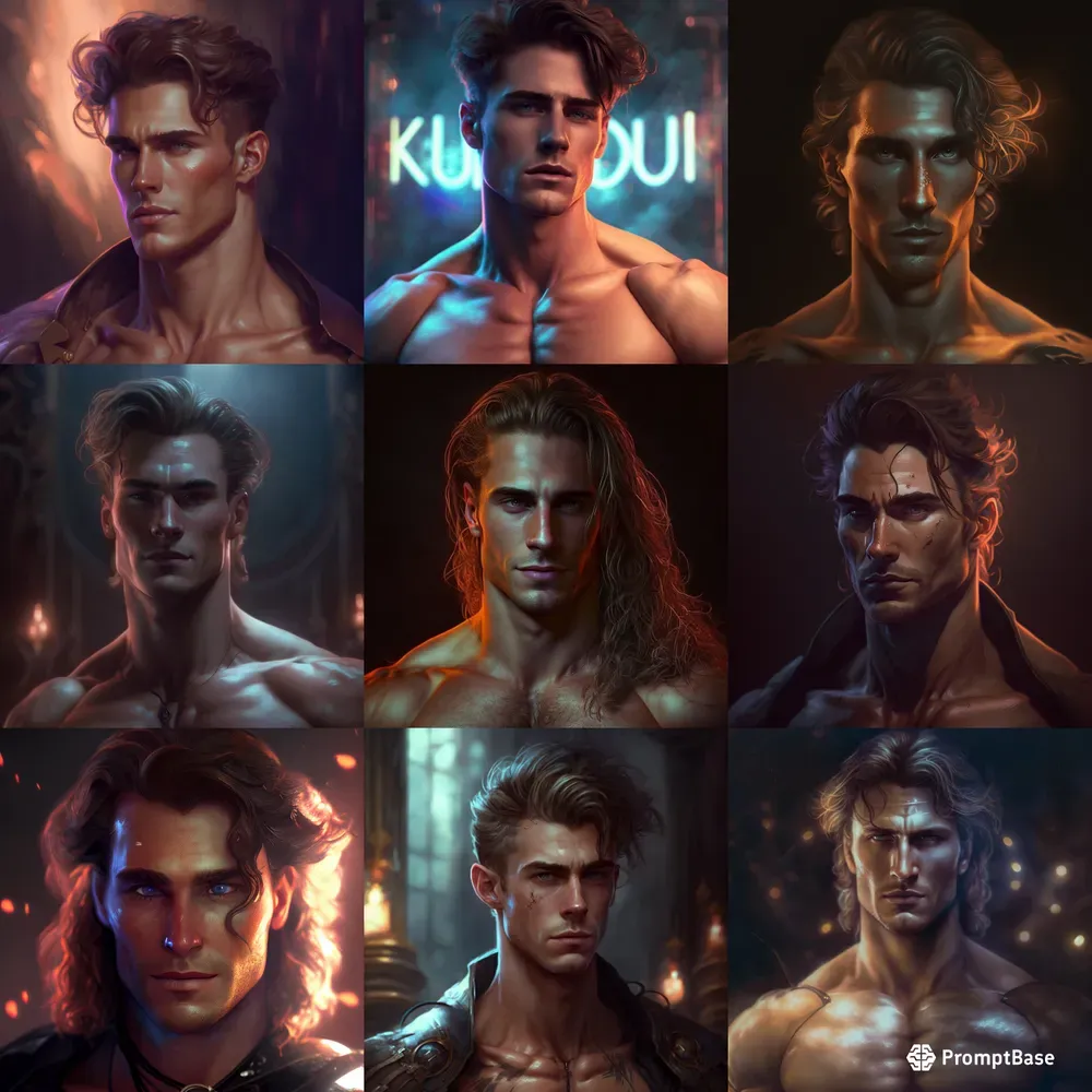 Handsome Heroes With Soft Lighting Midjourney Prompt | PromptBase