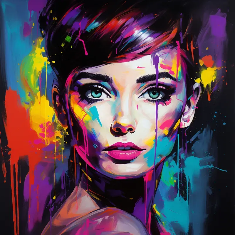 Violet Abstract Paintings Portraits Midjourney Prompt | PromptBase