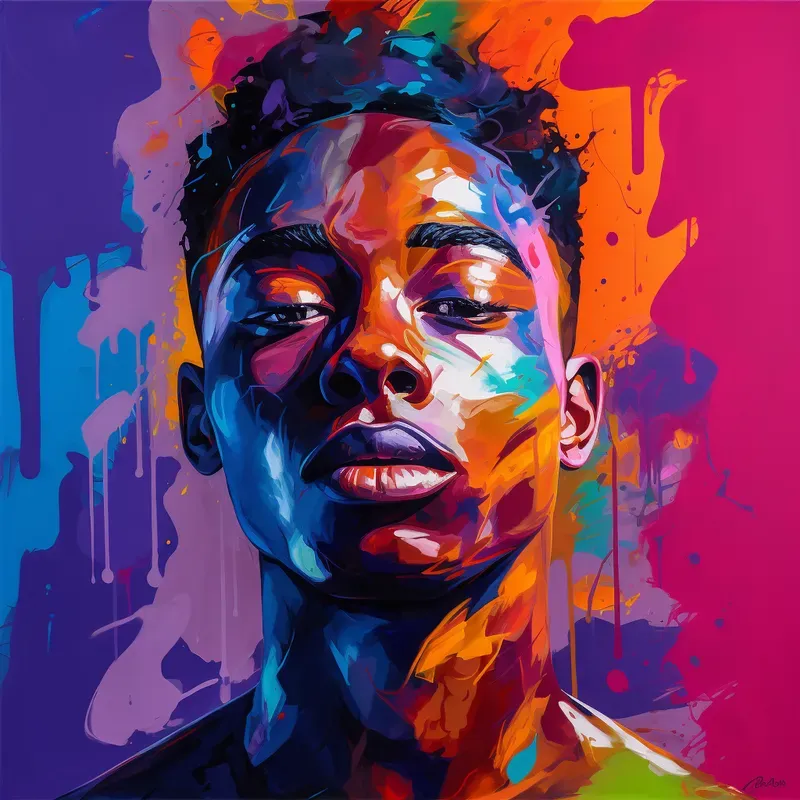 Violet Abstract Paintings Portraits Midjourney Prompt | PromptBase