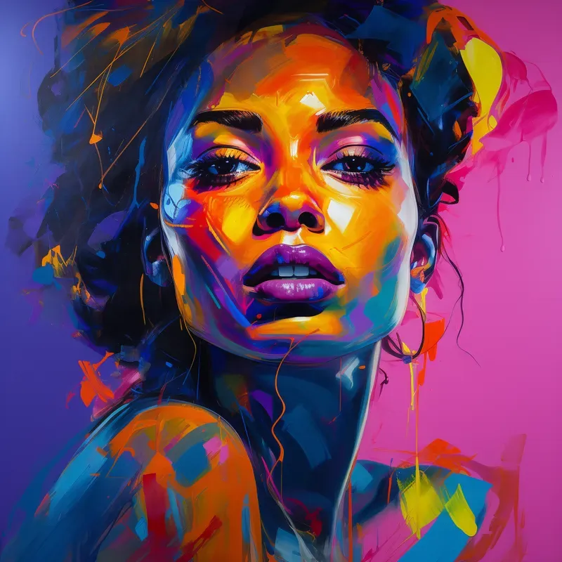 Violet Abstract Paintings Portraits Midjourney Prompt | PromptBase