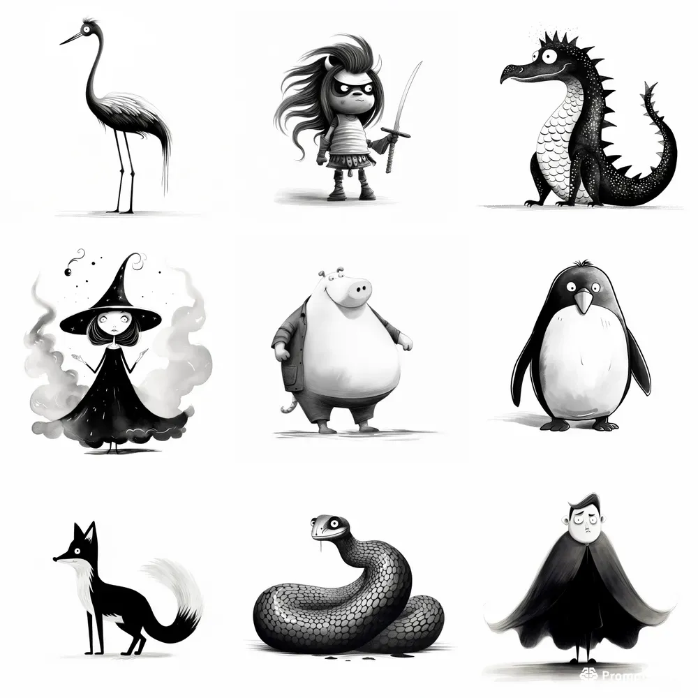 Quirky Characters Illustrations Midjourney Prompt | PromptBase