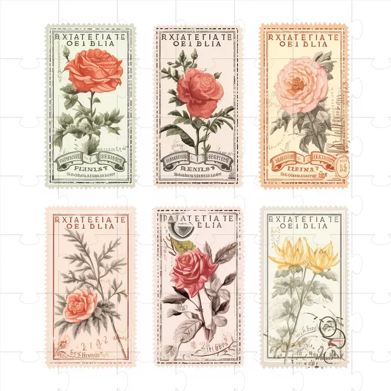 Classic Chic Postage Stamps Midjourney Prompt | PromptBase