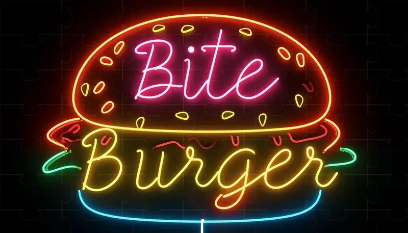 2D Glowing Line Illustration Neon Sign Midjourney Prompt | PromptBase