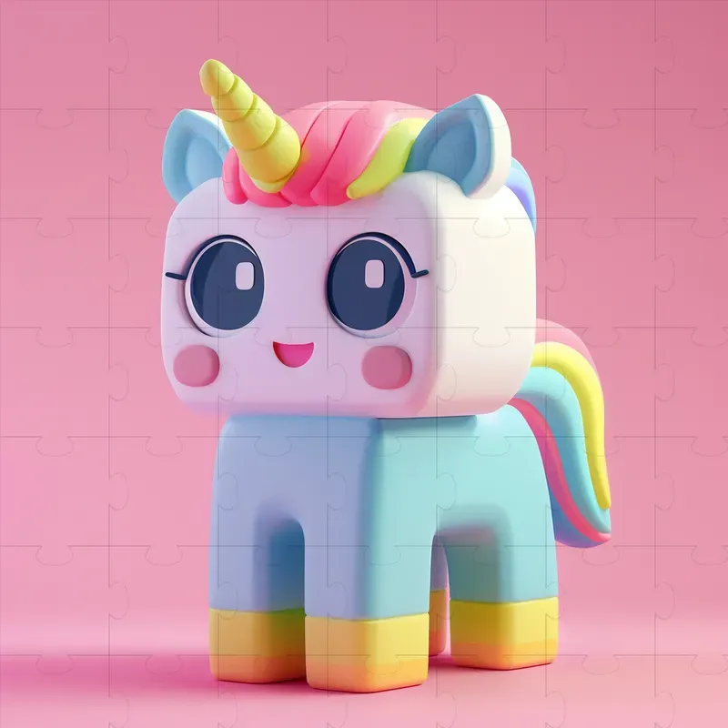 Cute Square Animal 3D Models Midjourney Prompt | PromptBase