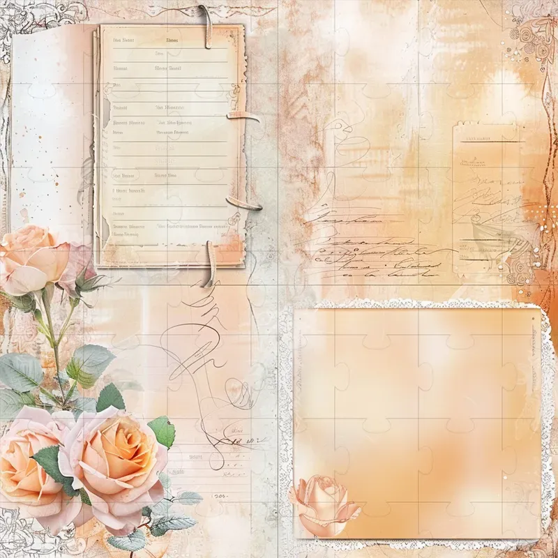 Romantic Scrapbook Daily Planner Paper Midjourney Prompt | PromptBase