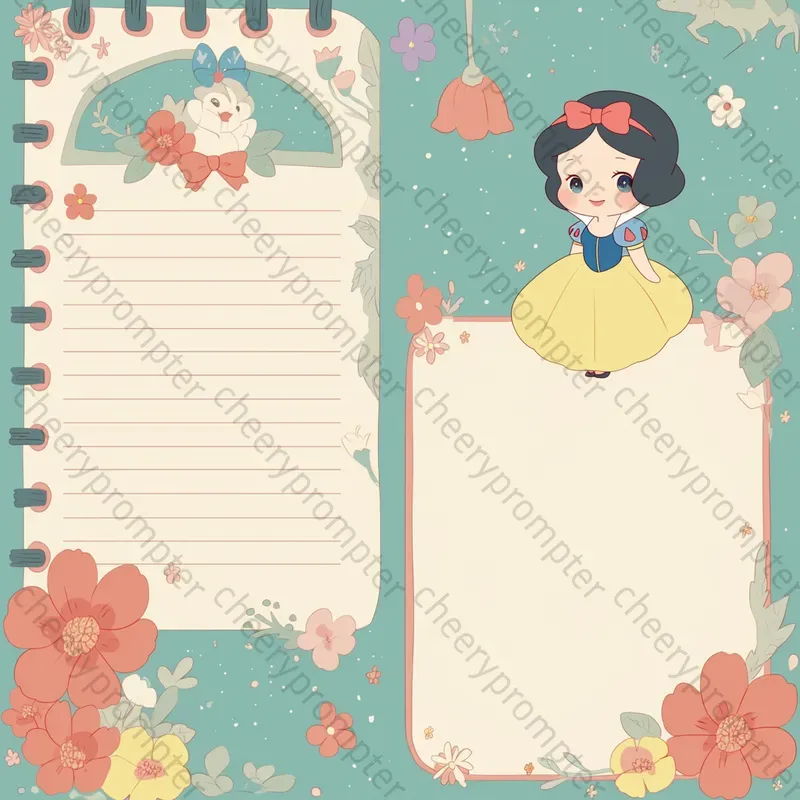 Disney Princess Notepads Midjourney Prompt | PromptBase
