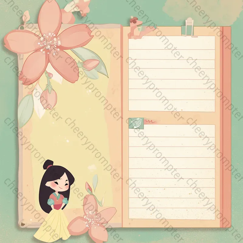 Disney Princess Notepads Midjourney Prompt | PromptBase