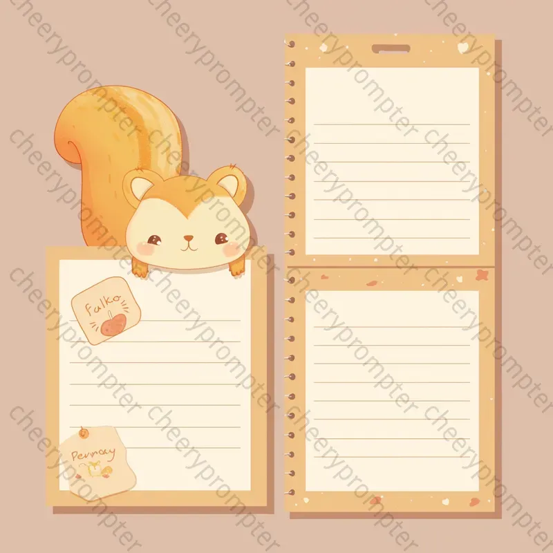Kawaii Animal Memo Pad Notepads Midjourney Prompt | PromptBase