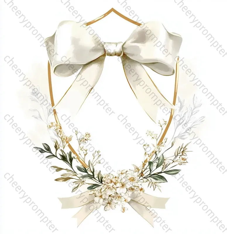 Elegant Ribbon Bow Frame Cliparts Midjourney Prompt | PromptBase