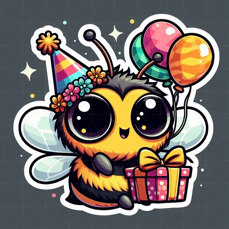 Cute Chibi Animal Birthday Stickers DALL·E Prompt | PromptBase