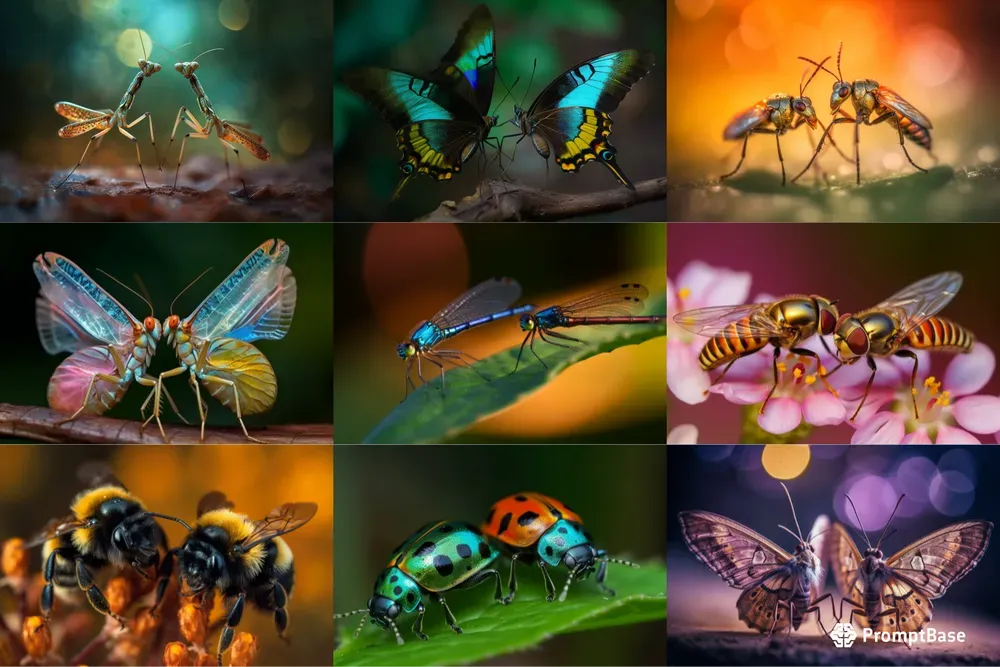 Winged Insects Mating Midjourney Prompt | PromptBase