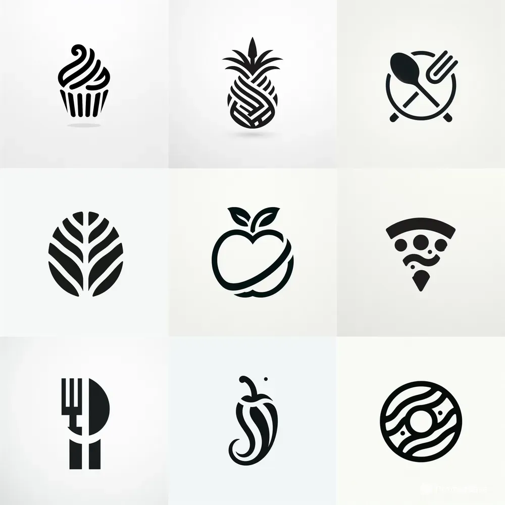 Modern Web Icon Food Logos Vectors DALL·E Prompt | PromptBase