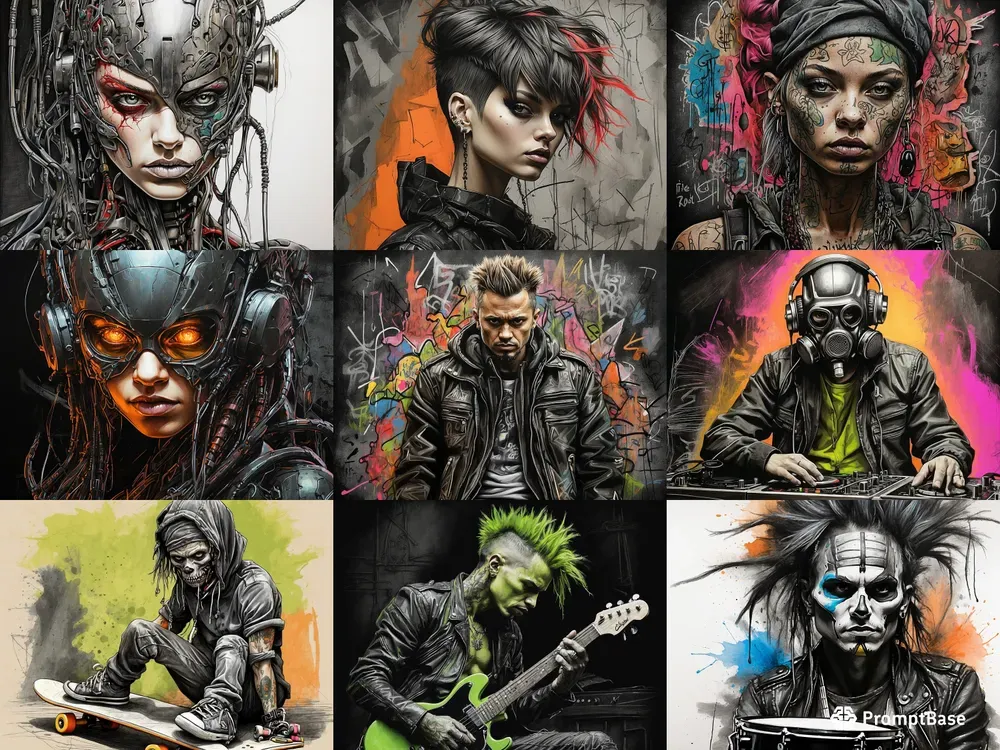 Toxic Punk Character Illustration Art Leonardo Ai Prompt | PromptBase