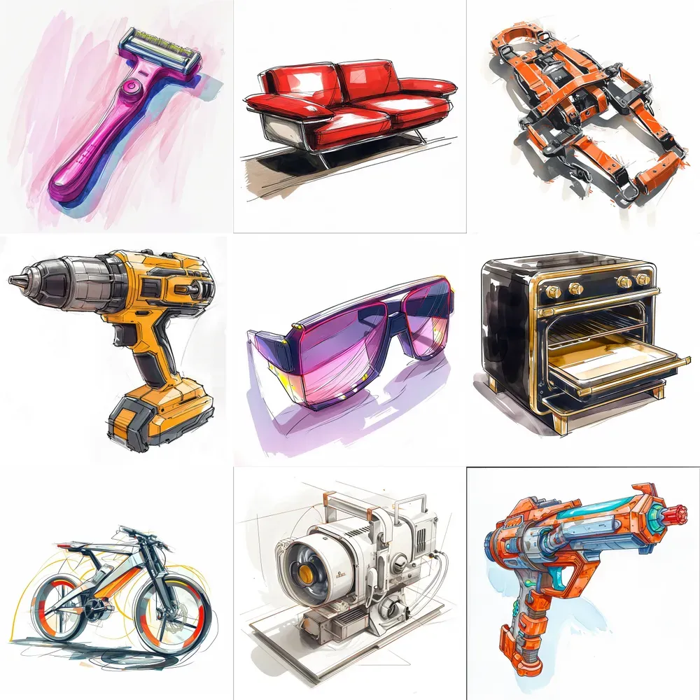 Industrial Design Marker Renderings Midjourney Prompt | PromptBase