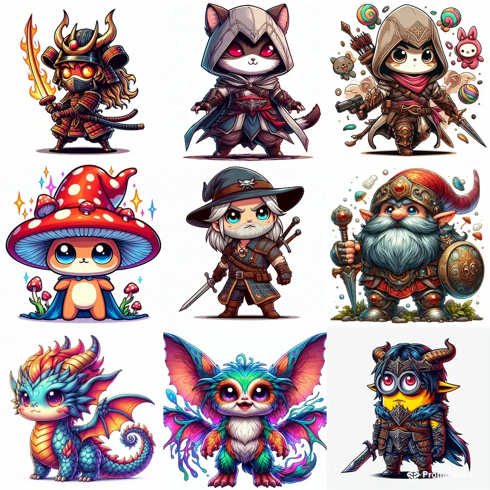 Cute Chibi Fantasy Characters DALL·E Prompt | PromptBase