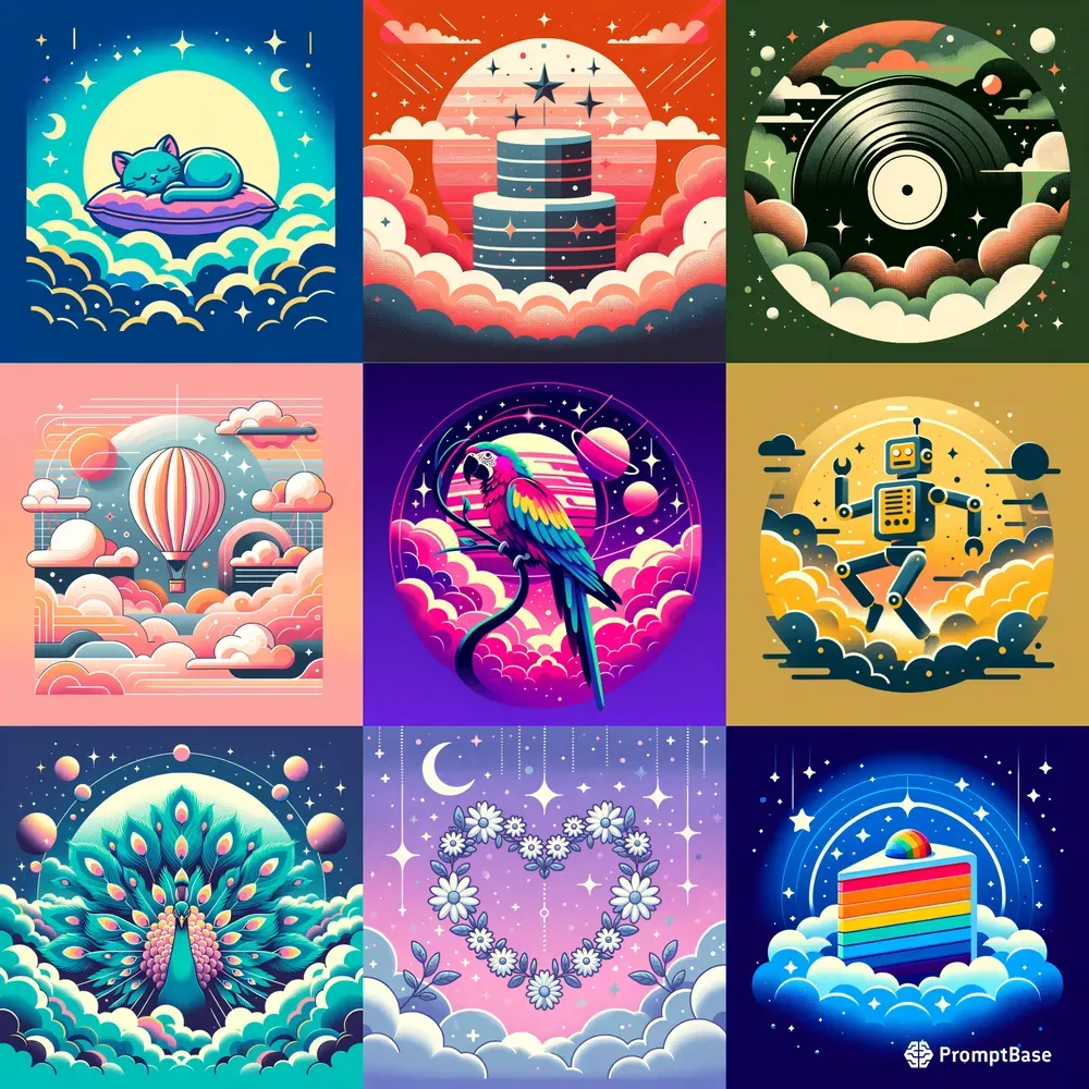Vector Synthwave Covers DALL·E Prompt | PromptBase