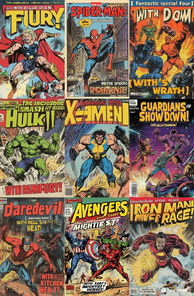 Vintage 70 Marvel Comics Midjourney Prompt | PromptBase