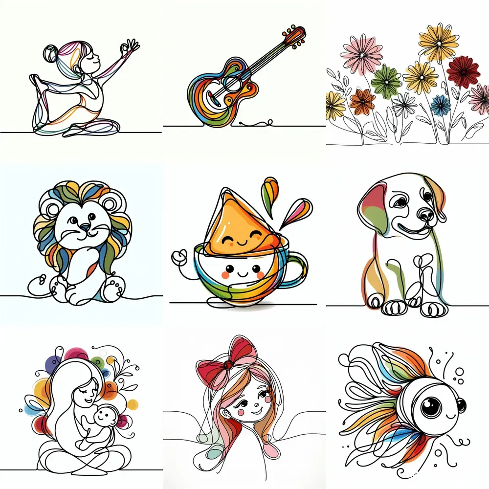 Super Cute Line Art DALL·E Prompt | PromptBase