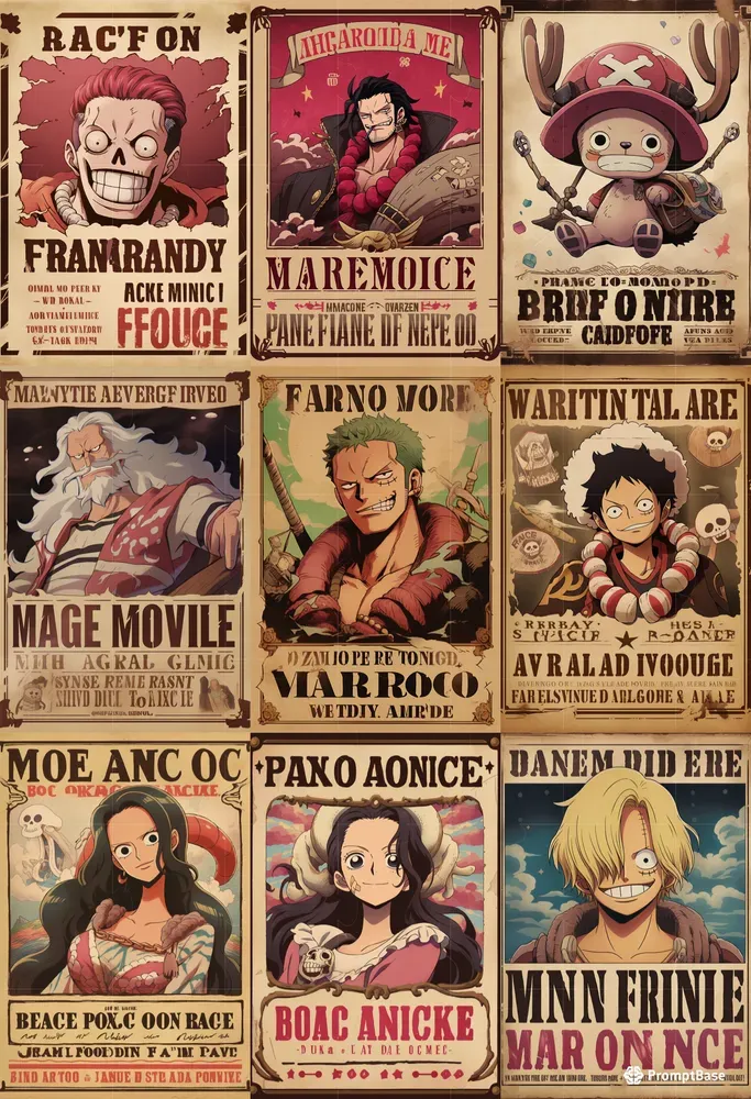 Wanted Marine Posters By One Piece Midjourney Prompt | PromptBase