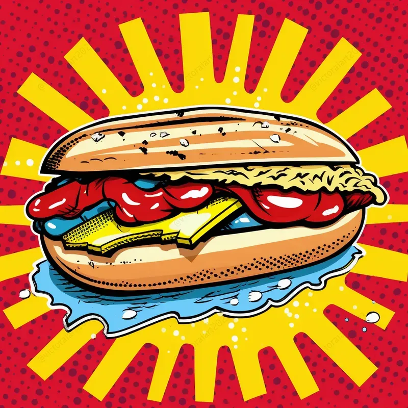 Food Pictures Comic Book Style Midjourney Prompt | PromptBase