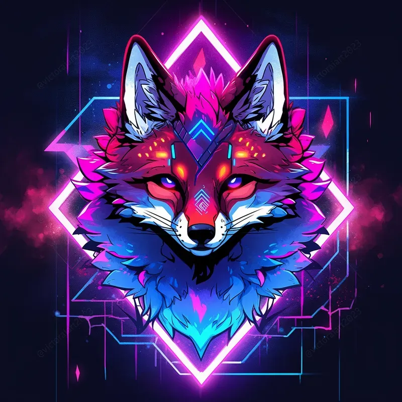 Animals Synthwave Artworks Midjourney Prompt | PromptBase