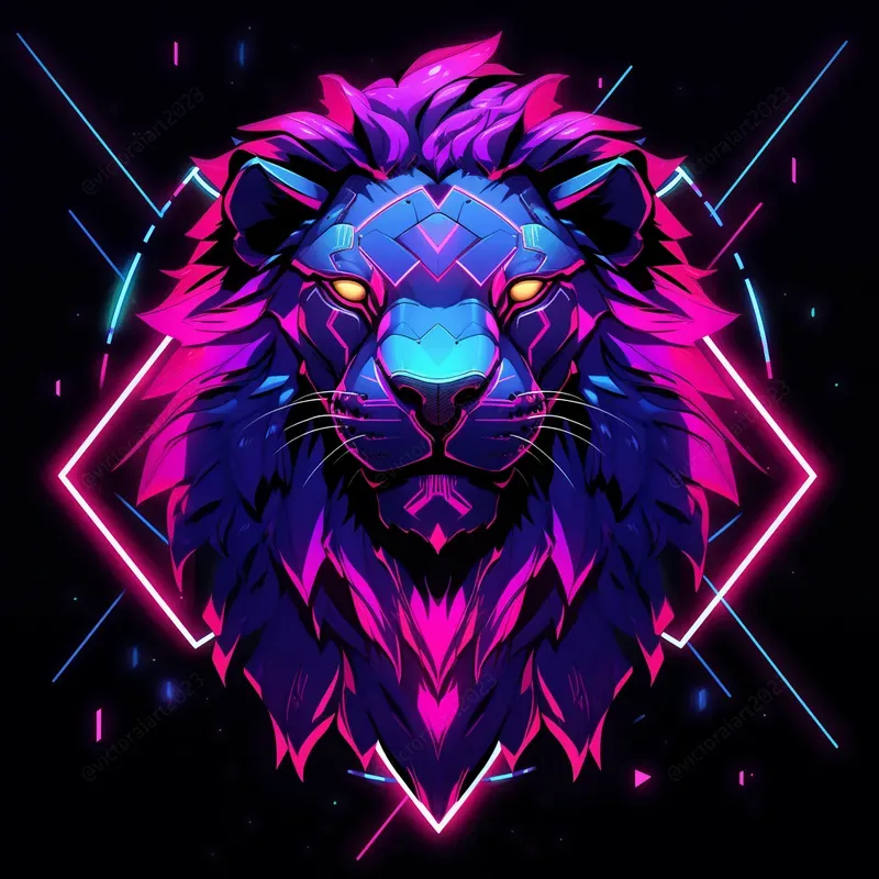 Animals Synthwave Artworks Midjourney Prompt | PromptBase