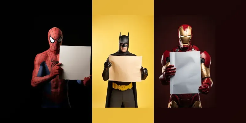 Superhero Stock Advertising Photos Midjourney Prompt | PromptBase