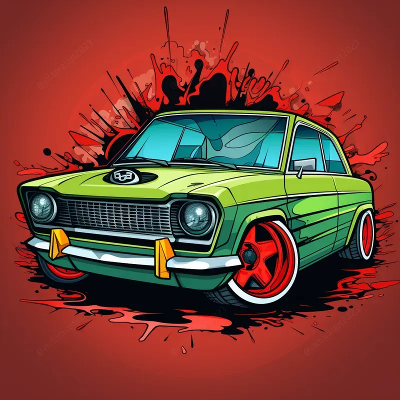 Cartoon Car Graffiti Style Midjourney Prompt | PromptBase