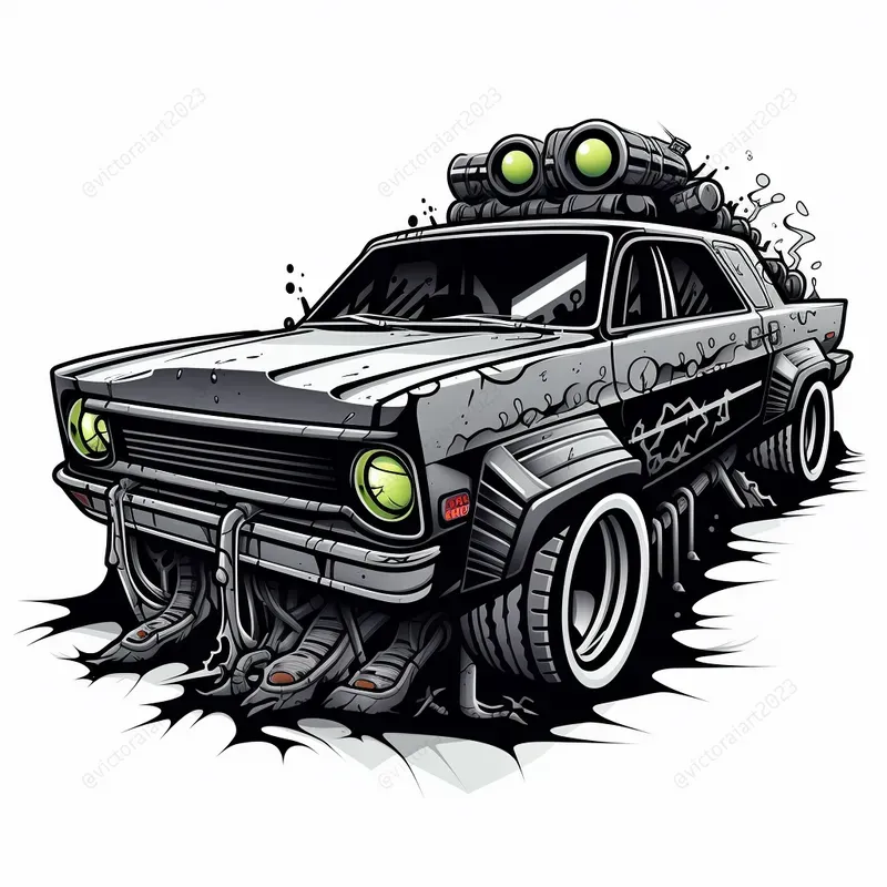 Cartoon Car Graffiti Style Midjourney Prompt | PromptBase