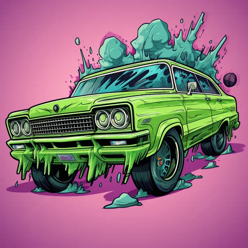 Cartoon Car Graffiti Style Midjourney Prompt | PromptBase