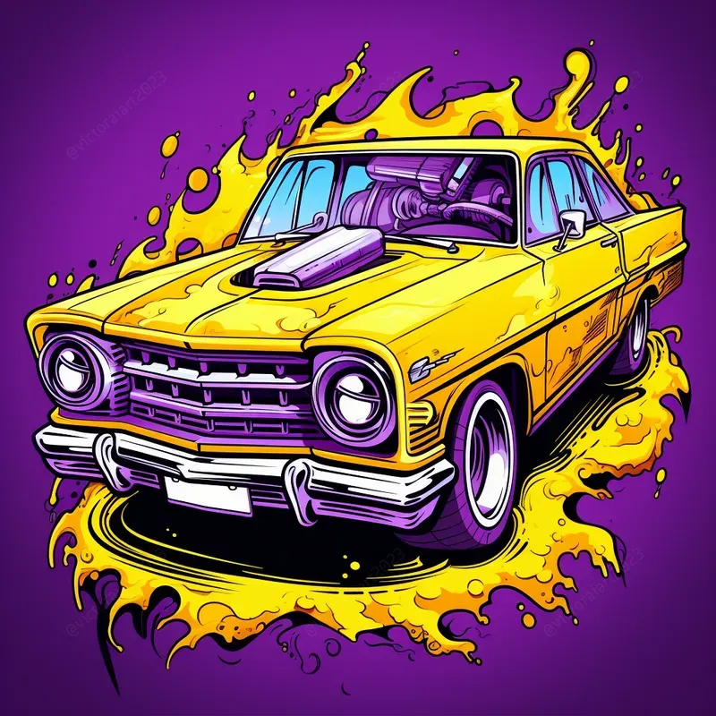 Cartoon Car Graffiti Style Midjourney Prompt | PromptBase