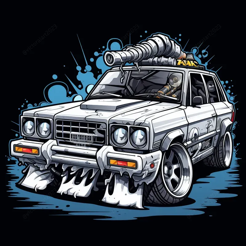 Cartoon Car Graffiti Style Midjourney Prompt | PromptBase