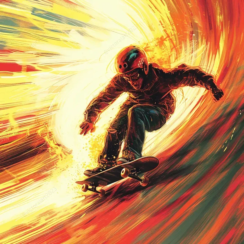 Classic Extreme Sports Drawings Midjourney Prompt | PromptBase