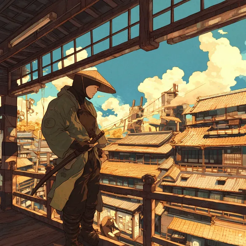 Japanese Ninja Retro Art Style Midjourney Prompt | PromptBase