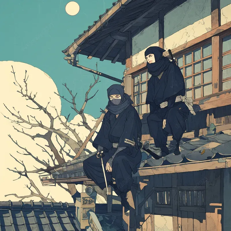 Japanese Ninja Retro Art Style Midjourney Prompt | PromptBase