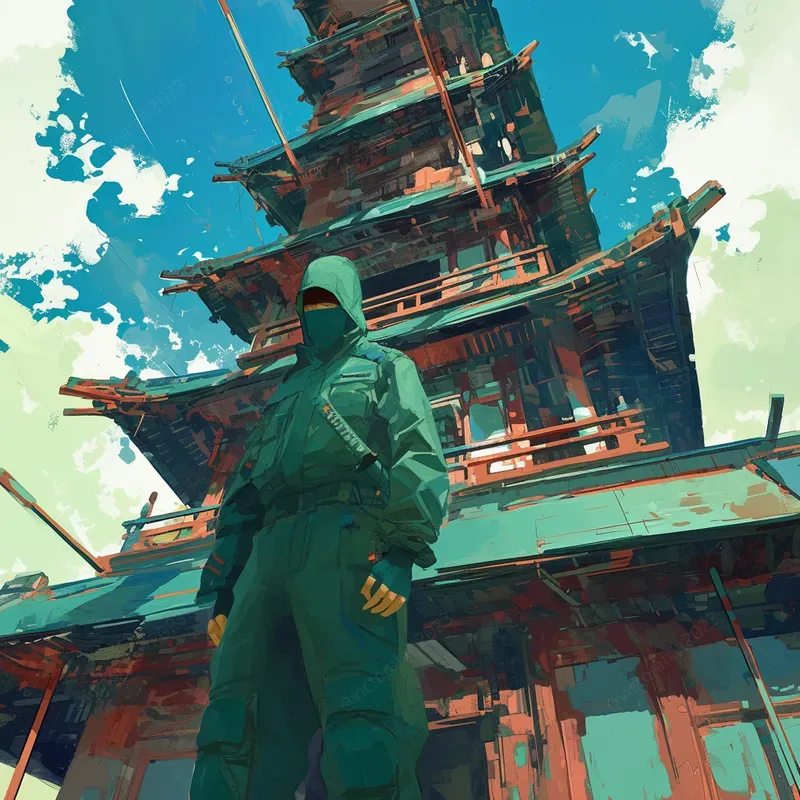 Japanese Ninja Retro Art Style Midjourney Prompt | PromptBase