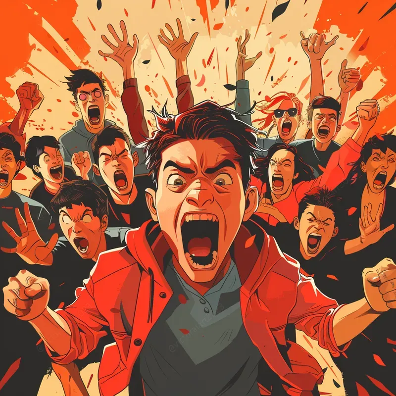 Vector Art Screaming Cartoon Style Midjourney Prompt | PromptBase