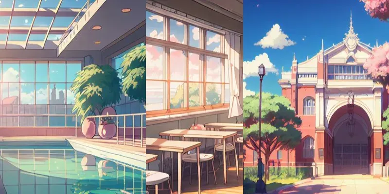 Anime High School Background
