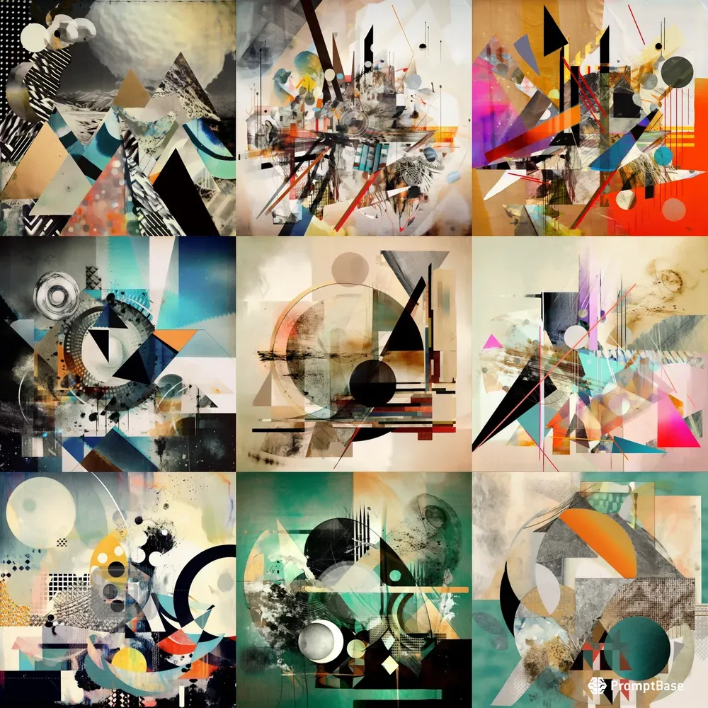Abstract Art Collages Midjourney Prompt | PromptBase