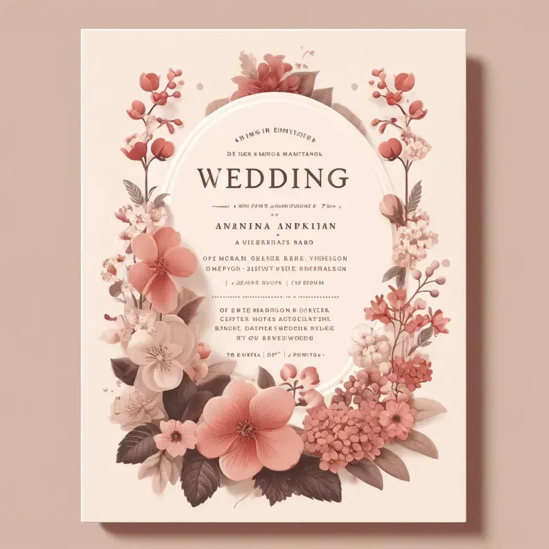 Wedding Invitations Simple Flower Style DALL·E Prompt | PromptBase