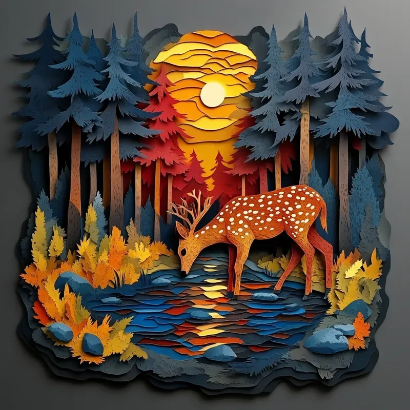 Charming Layered Papercut Scenes Midjourney Prompt | PromptBase