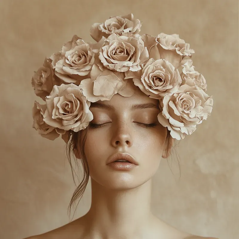 Portrait Beige Tones Photographs Midjourney Prompt | PromptBase