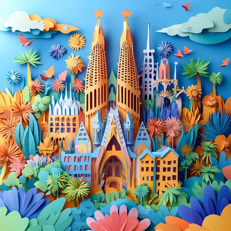 Papercut Cities Around The World Midjourney Prompt | PromptBase