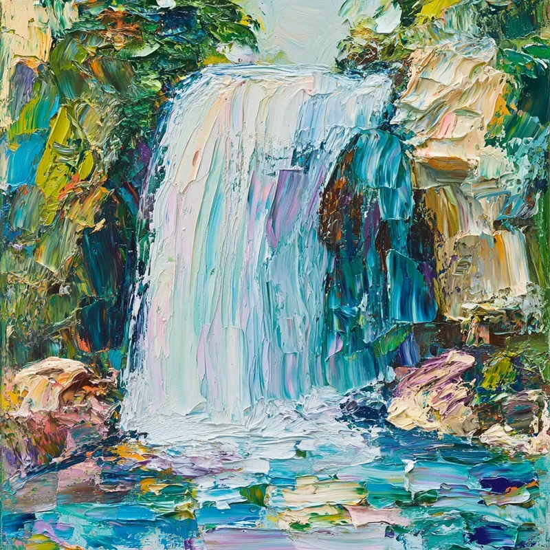 Nature Landscape Brushstroke Paintings Midjourney Prompt | PromptBase