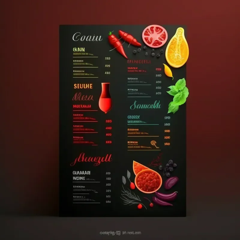 Professional Menu Mockups Midjourney Prompt | PromptBase