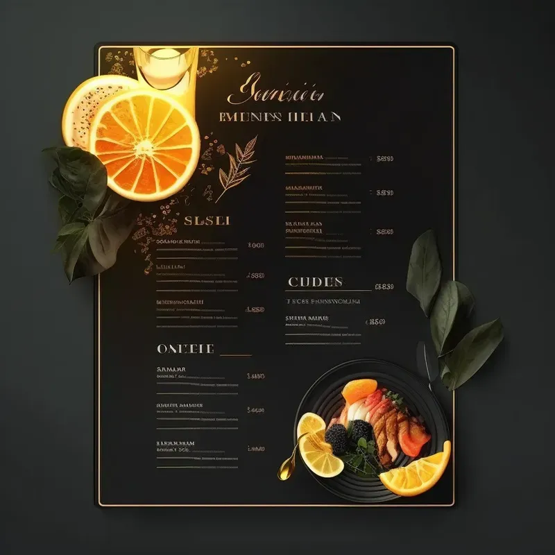Professional Menu Mockups Midjourney Prompt | PromptBase